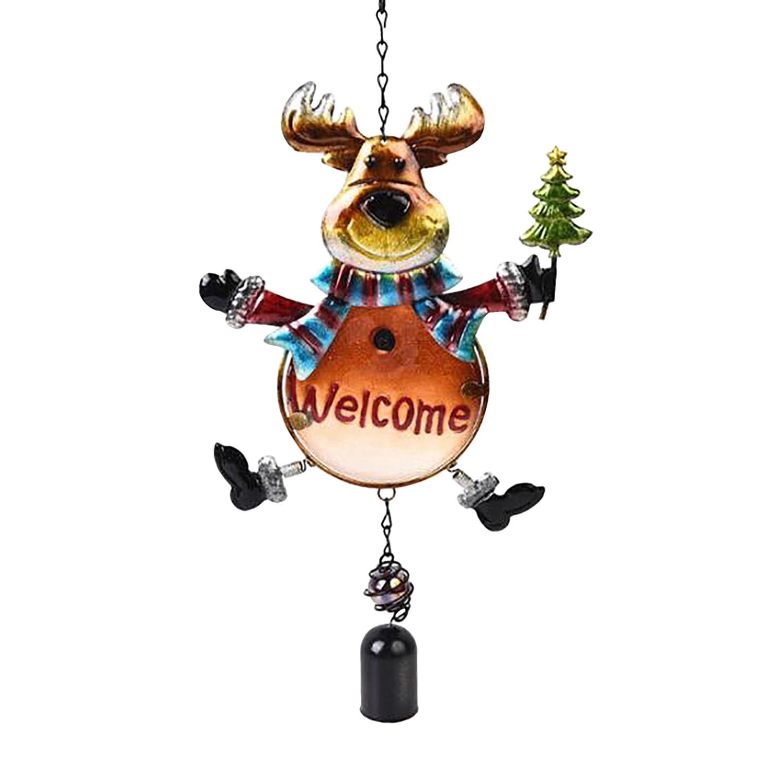 Christmas Santa Wind Chime Garden Metal Wind Bell Tube Hanging Ornament ...