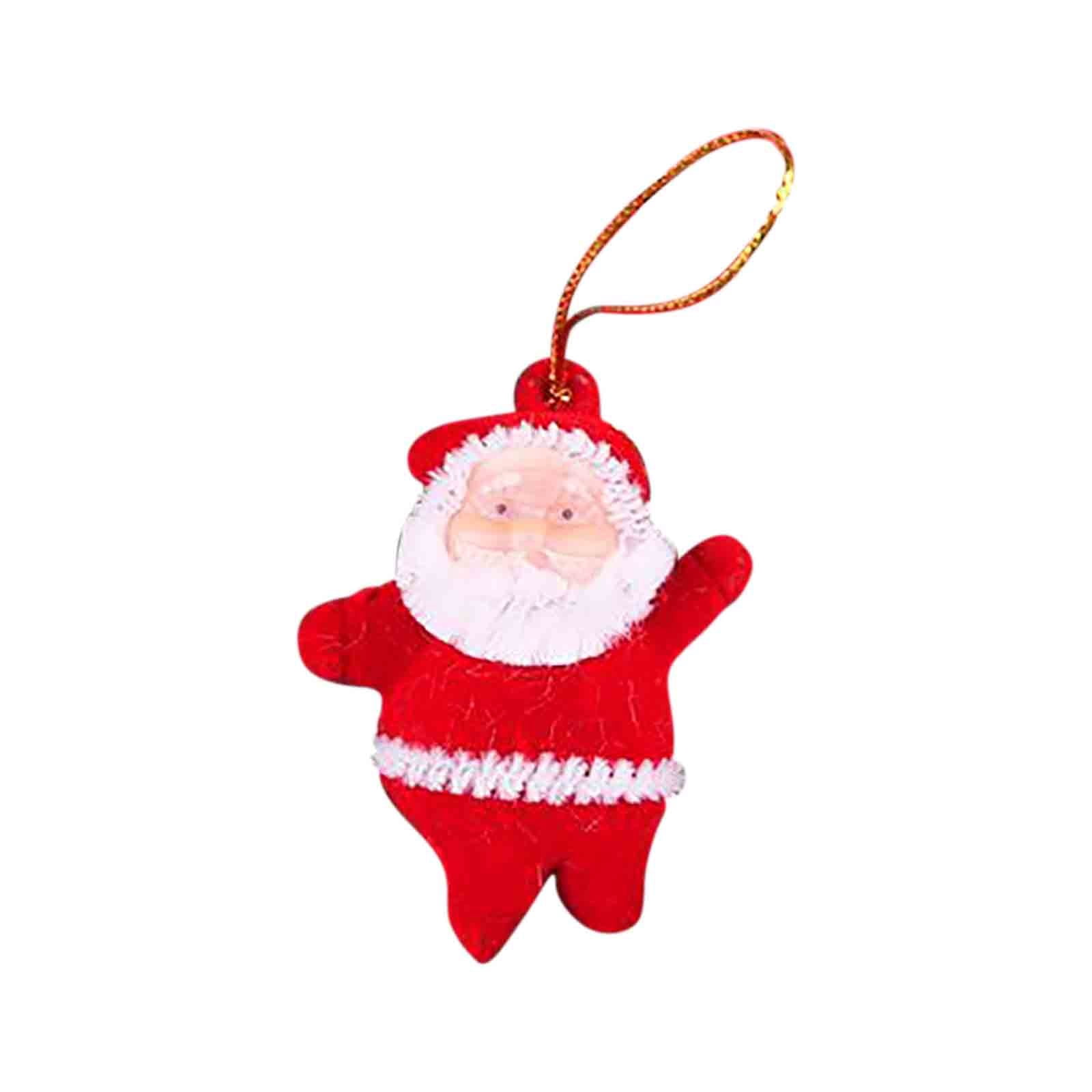 Hvmvliv Christmas Ornaments 6Pcs Christmas Mini Plush Santa Claus ...