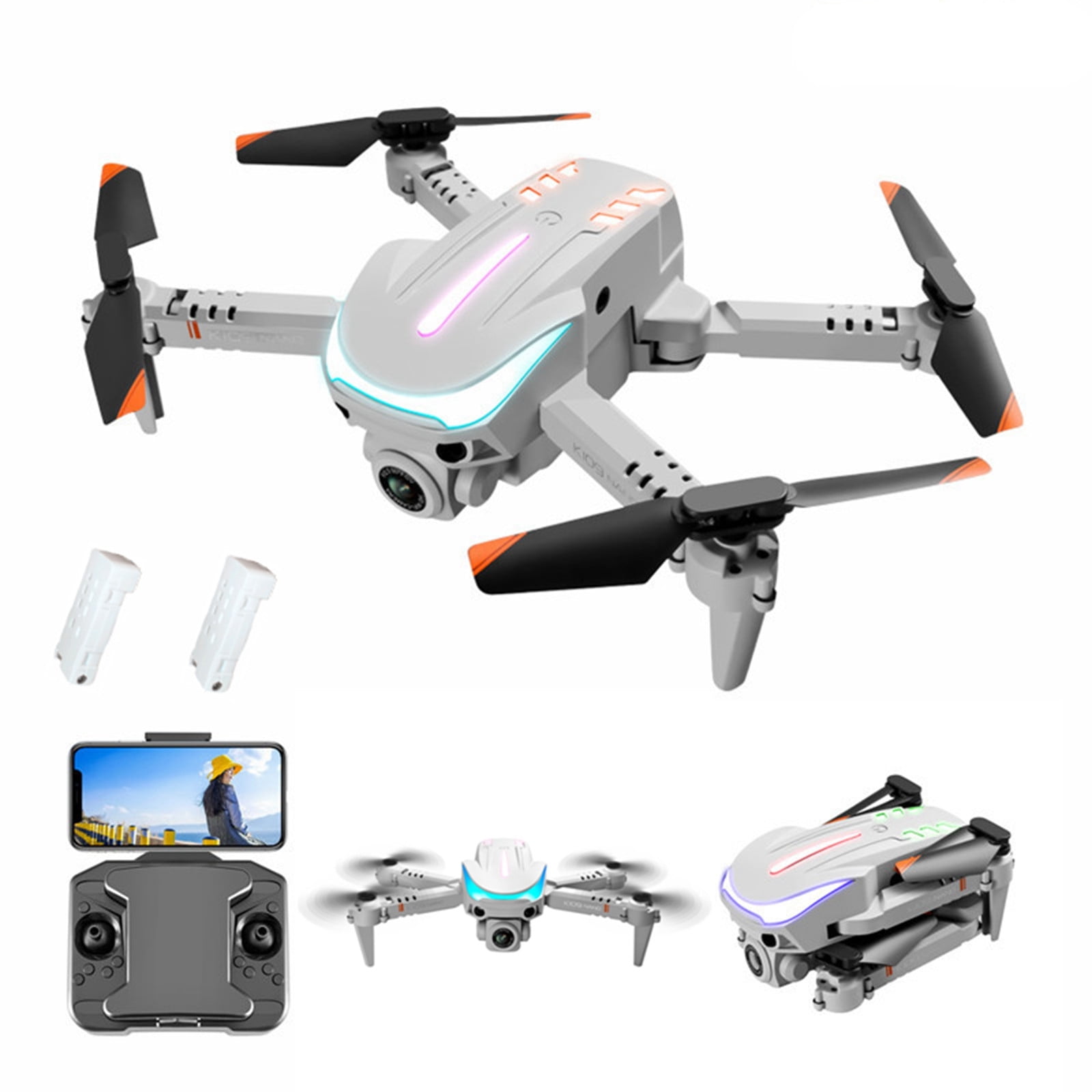 WJSXC Drone with Camera Drone with Daul 4K HD FPV Camera Remote Control ...
