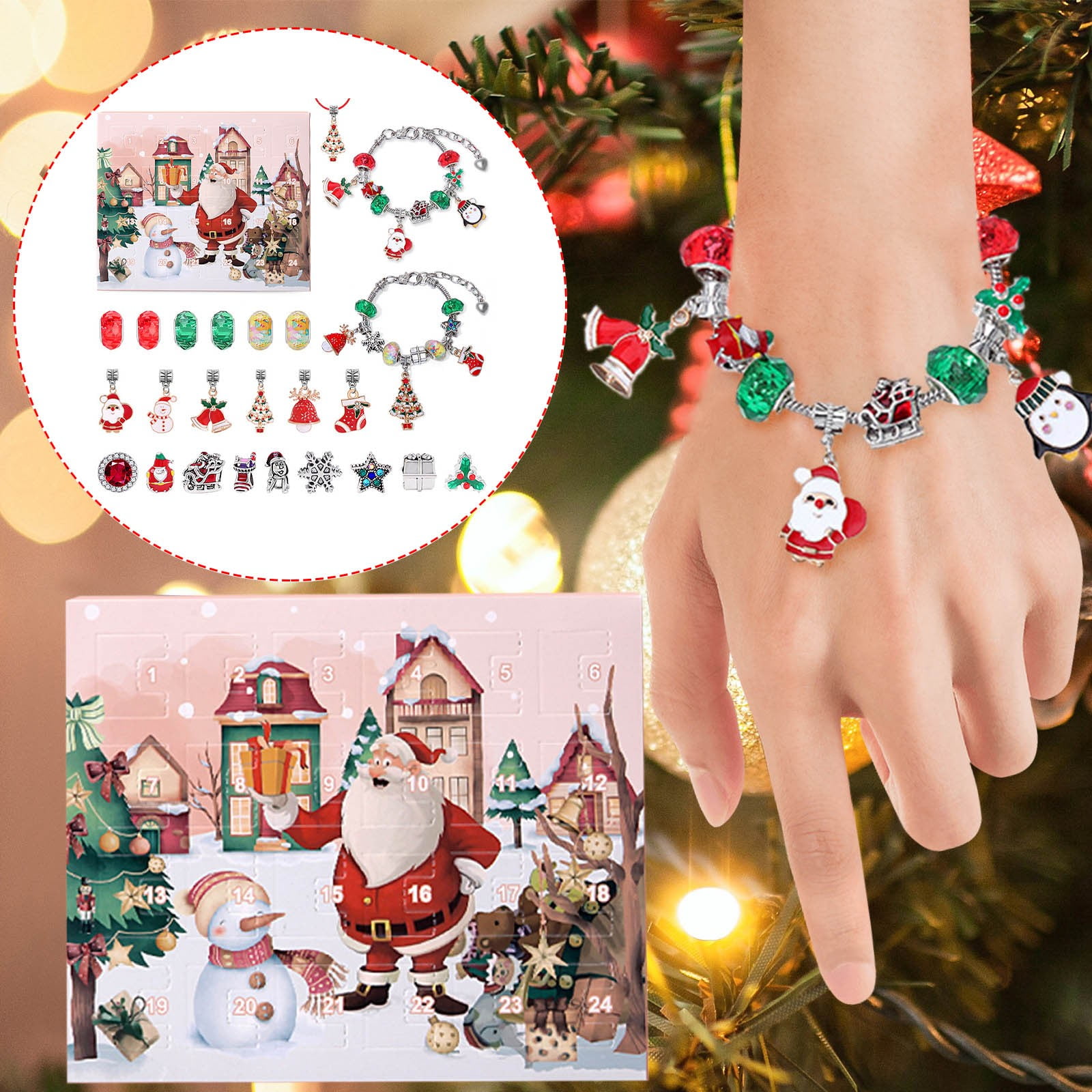 Christmas Savings! Caoblia Christmas Advent Calendar 2024 Bracelets for ...