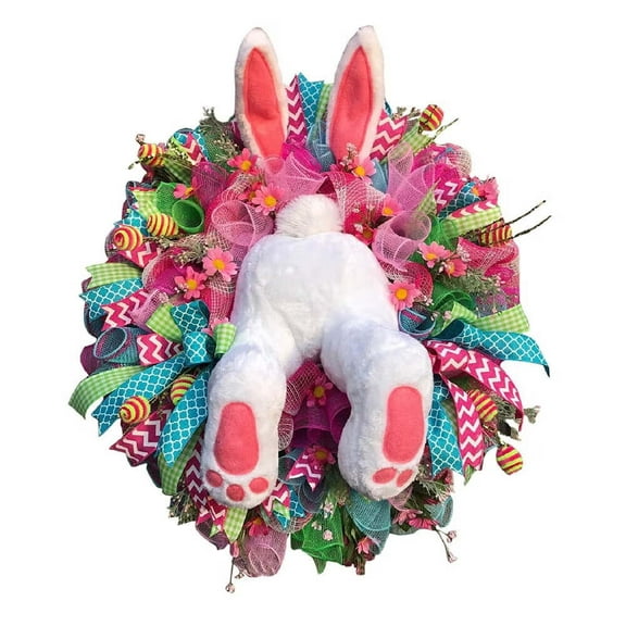 Clode Easter Decorations - Easter Wreath Rope Bow Easter Egg Door ...