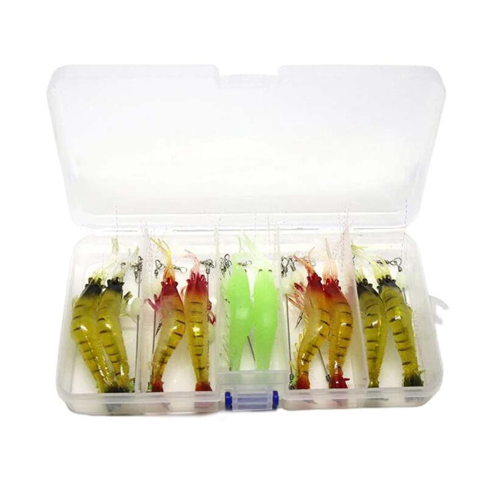 Christmas Savings Clearance! FELTREE Shrimp Fishing Lures (10 PCS), Glowing Shrimp Shaped ...