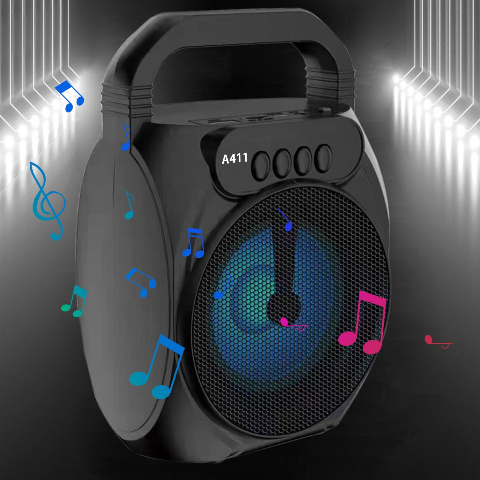 QTOCIO Bluetooth Speaker, Outdoor Portable Stereo, Plug-in Card, USB ...