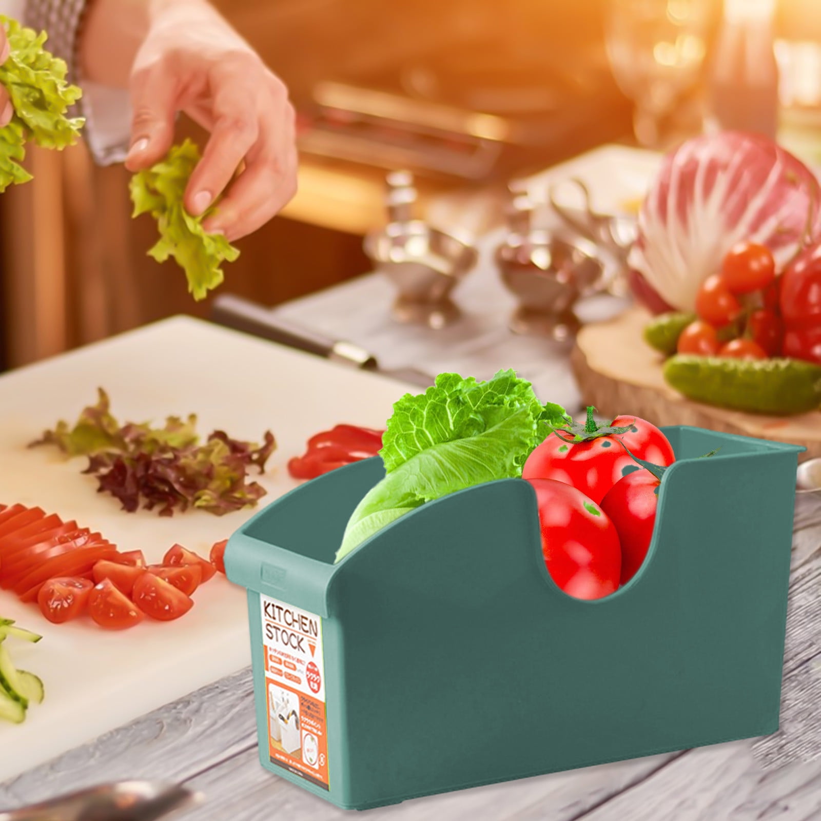 QTOCIO Food Storage Containers, Kitchen Organizer With Wheels, Multi ...