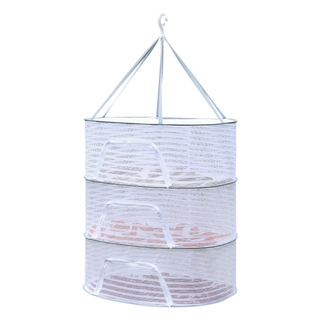 QTOCIO Garden Tools, Flat Clothes Drying Rack - Foldable Mesh Clothes ...