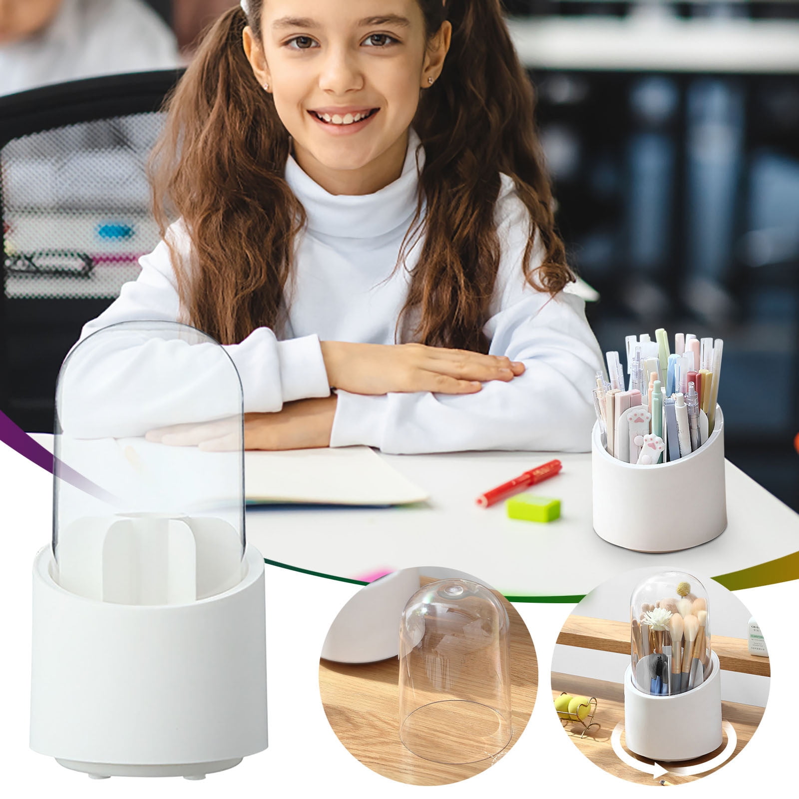 QTOCIO Organization And Storage, Rotary Storage Box Cosmetic Tool ...