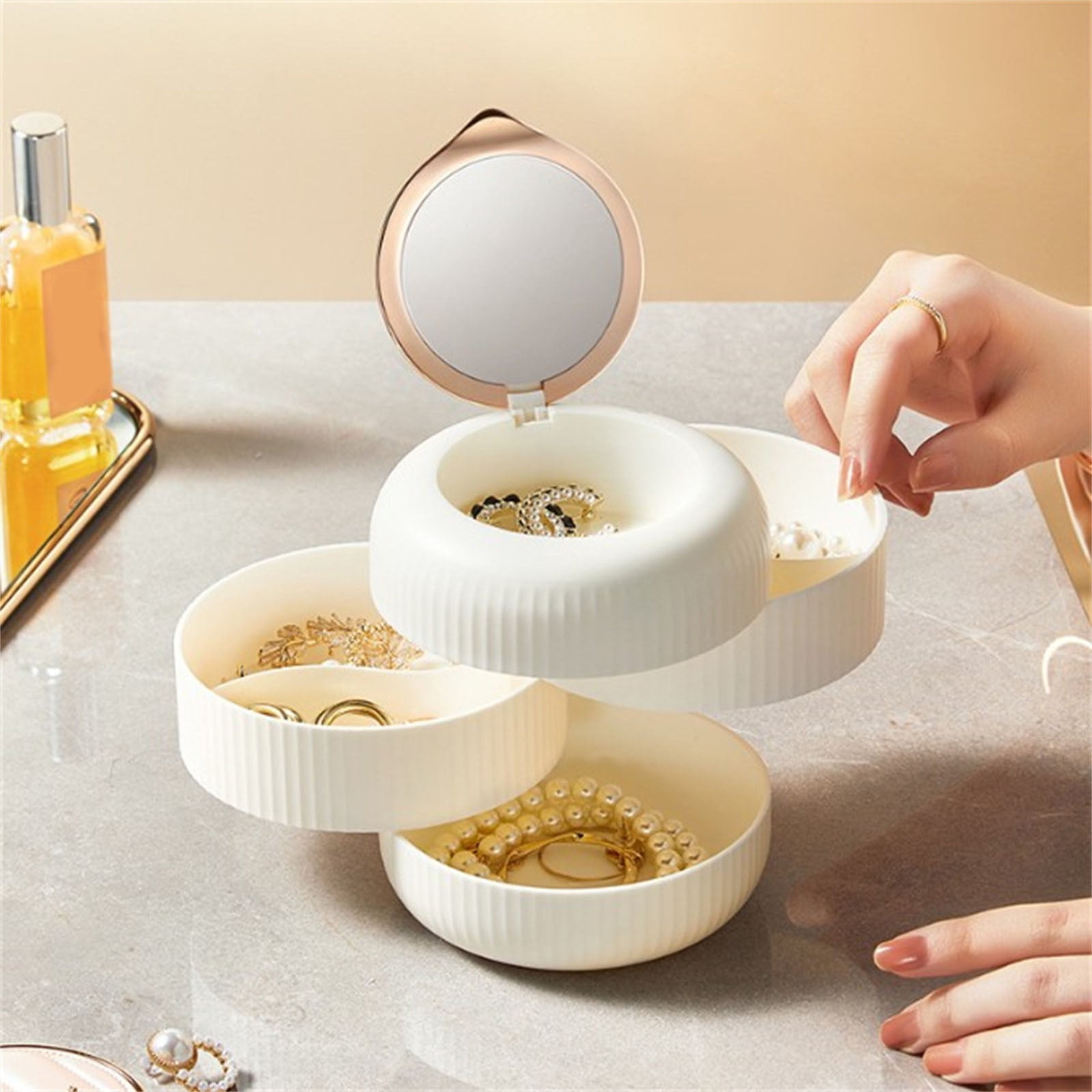 QTOCIO Storage Containers, Advanced Multi Layered Rotating Jewelry Box ...