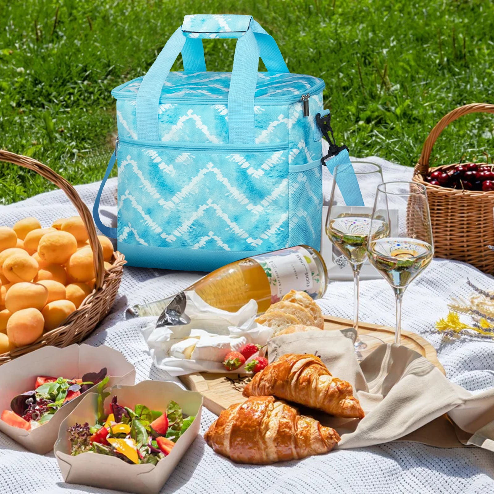 QTOCIO Storage Containers, Outdoor Large Capacity Picnic Bag Camping ...