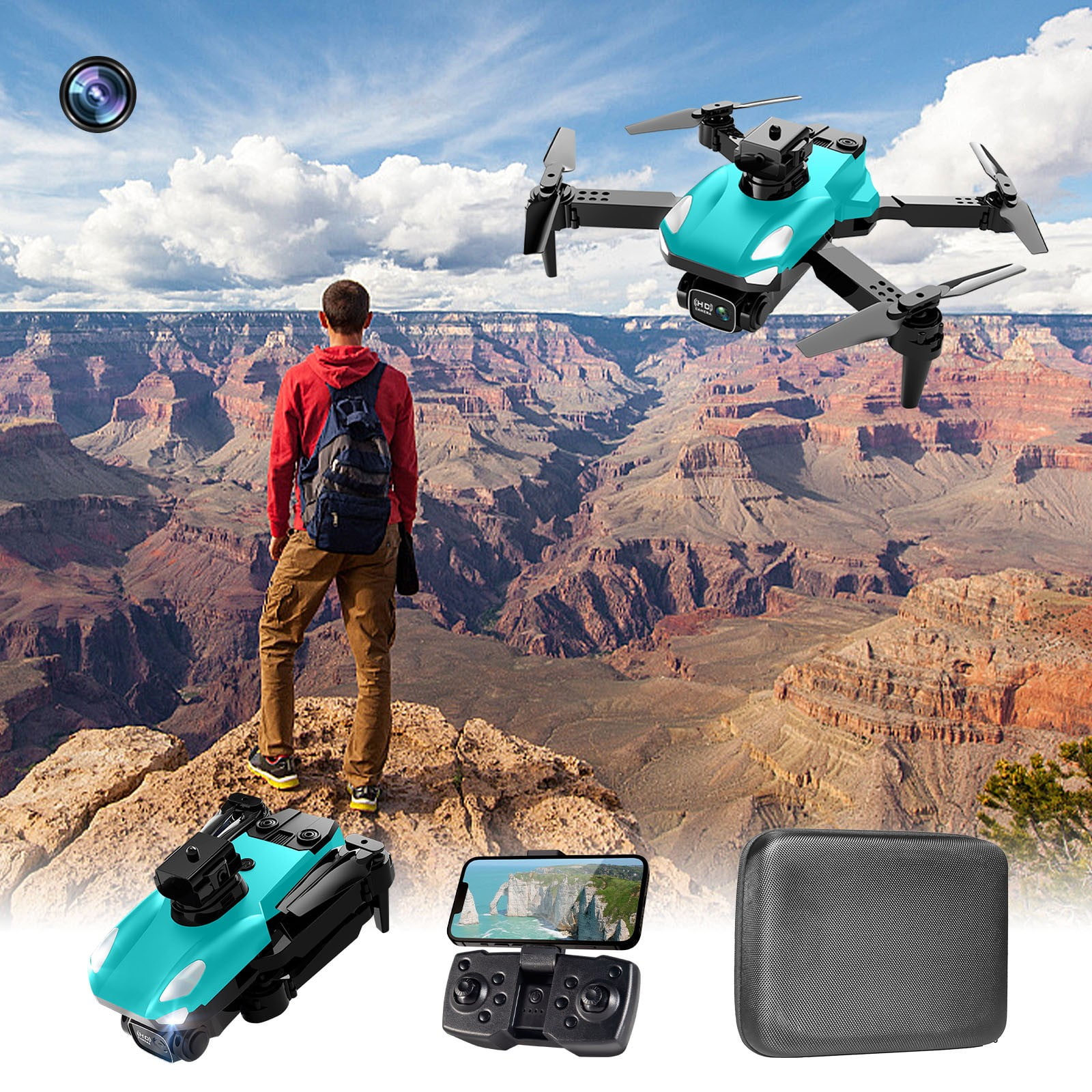 WJSXC Foldable Drone with Camera HD 1080P Camera FPV Drone for ...