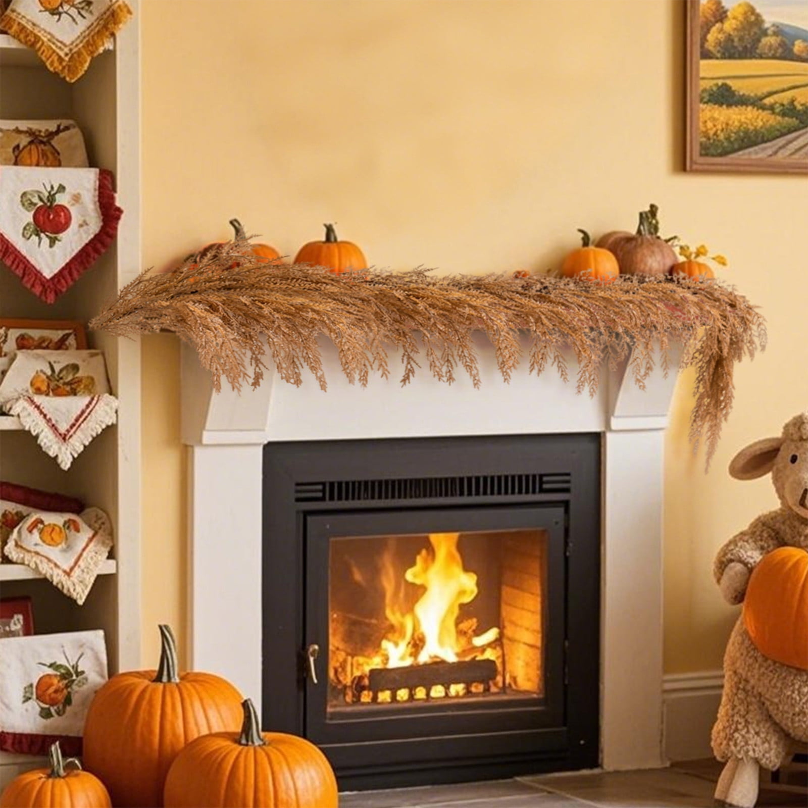 Christmas Savings asxite Halloween Decor Indoor,Simulation Fall Horsetail Grass Rattan ...