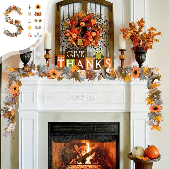 Christmas Savings asxite Halloween Garland,Harvests Festival Halloween Rattan Decoration ...