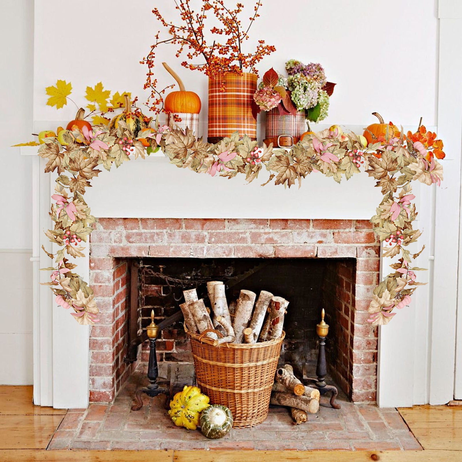 Christmas Savings asxite Halloween Garland,Simulation Maple Leaf Rattan Wholesale Europe and The ...