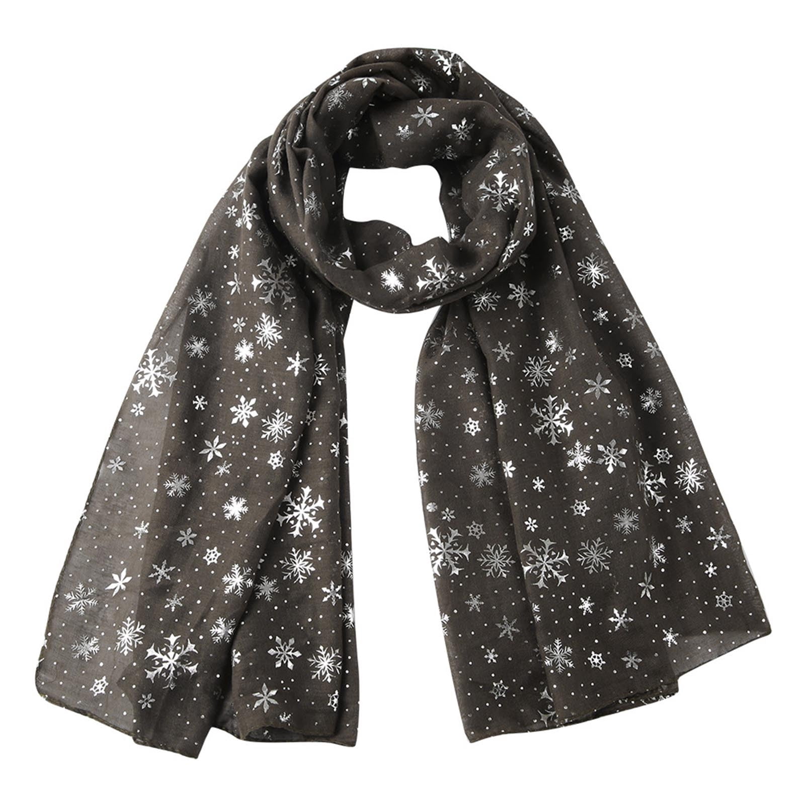 Christmas Scarf for Women Snowflake Prints Soft Warm Thick Winter Scarf ...
