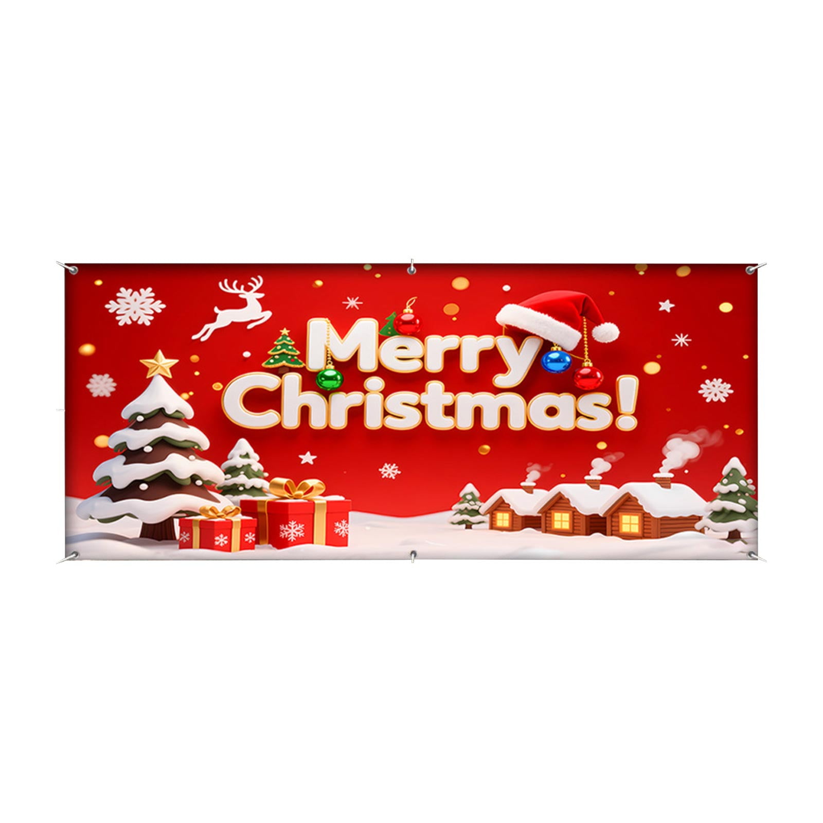 Christmas Scene Decorations & Festive Banners, Outdoor Garage Holiday ...