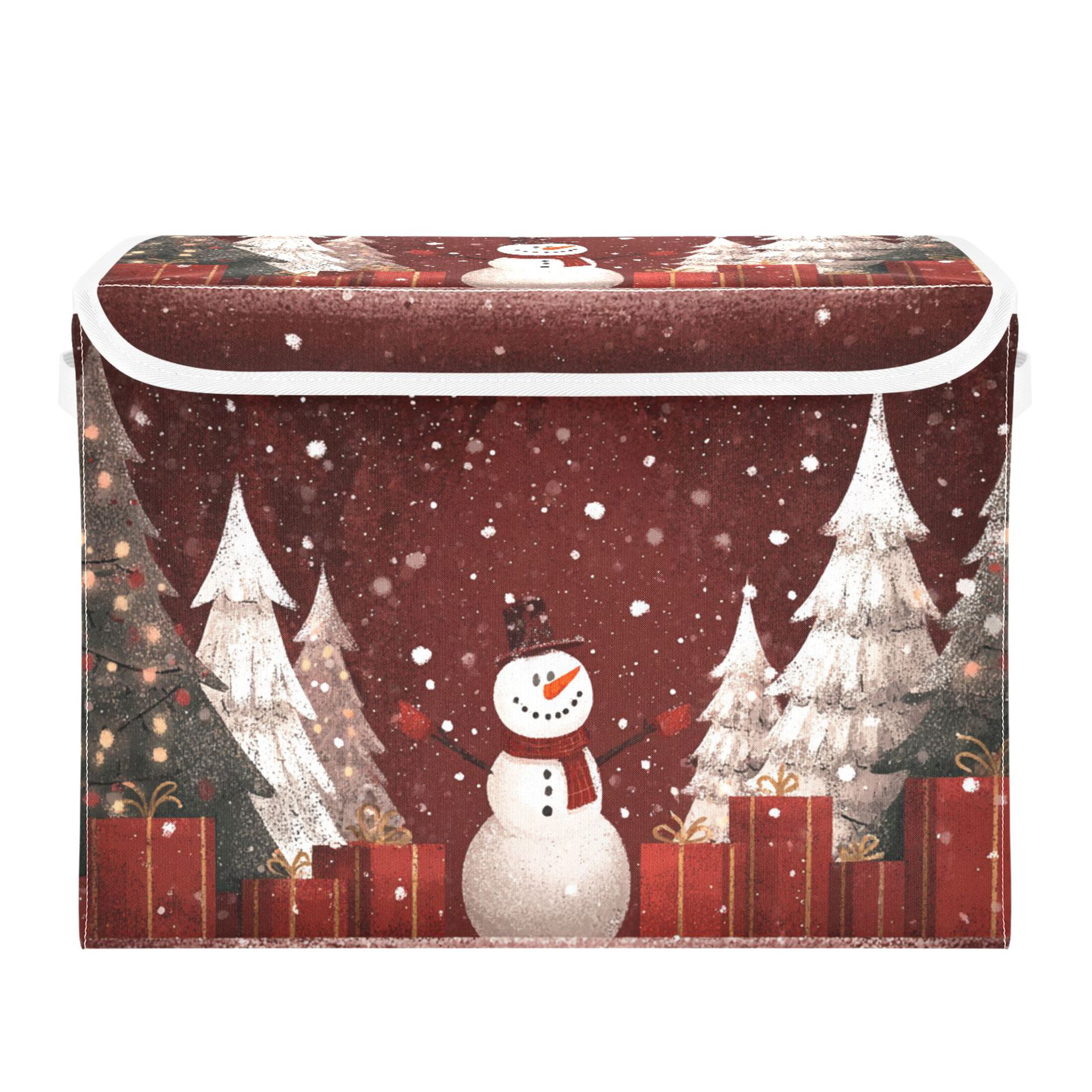 Christmas Scene Tree Gift Snowman Foldable Storage Bins with Lids ...