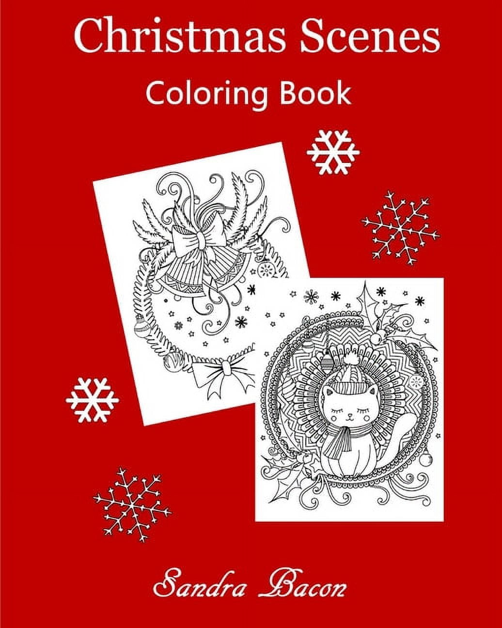 Christmas Scenes Coloring Book: Santa Candles Angels Christmas Scenes ...