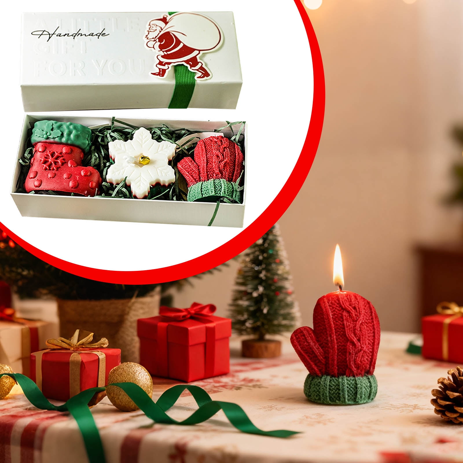 Christmas Scented Candle Gift Set - Holiday Themed Candles Festive ...