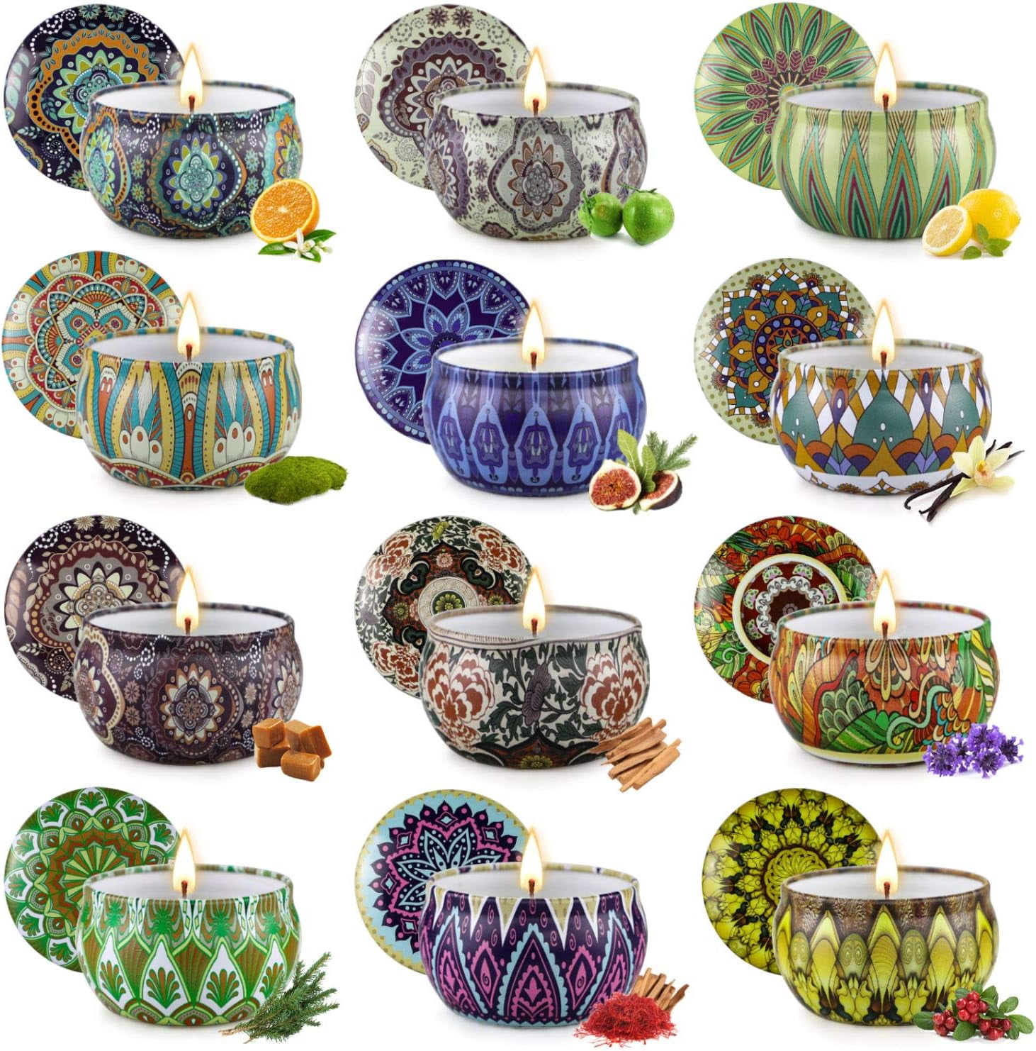 Christmas Scented Candles Gift Set,12 Pack Candles for Home Scented ...