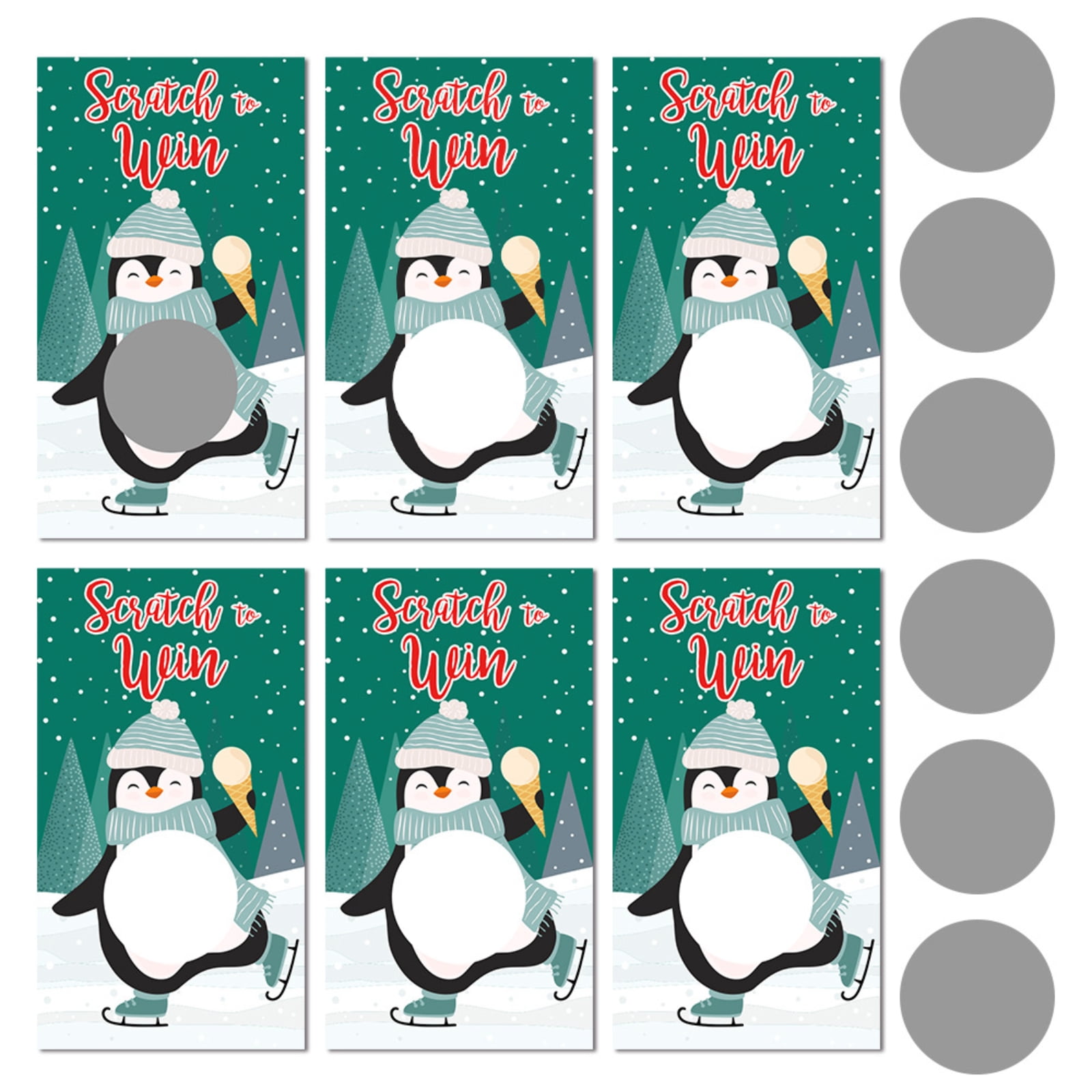 Christmas Scratch Off Cards Diy Cartoon Snowman And Christmas Tree ...