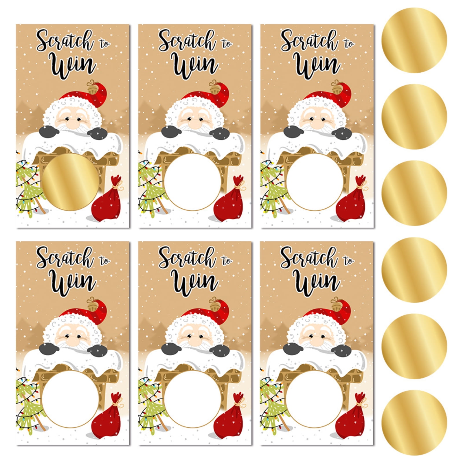 Christmas Scratch Off Raffle Card Set Diy Cartoon Snowman And Christmas ...