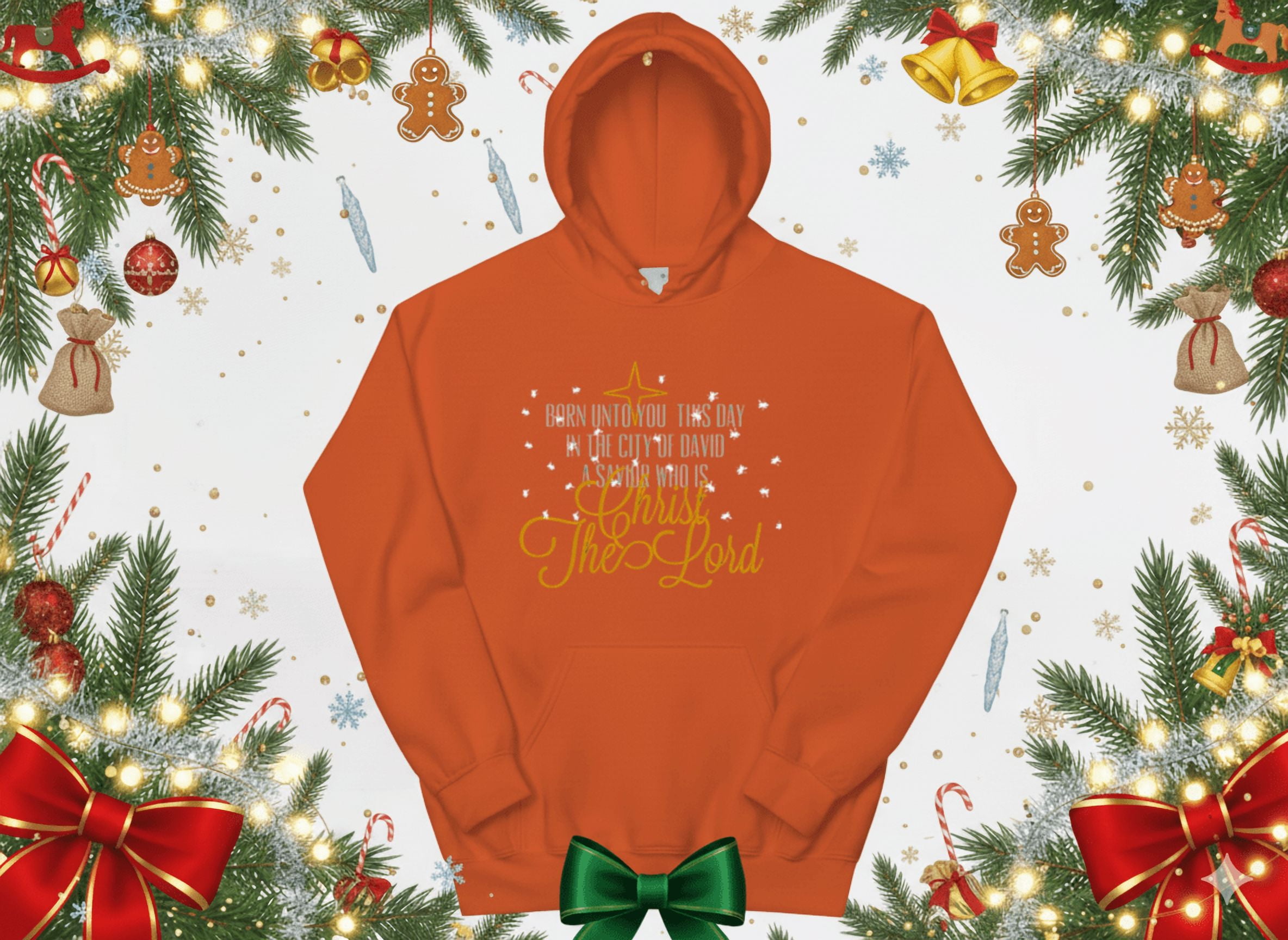 Christmas Scripture Christian Faith Holiday Bible Verse Quote Hoodie ...