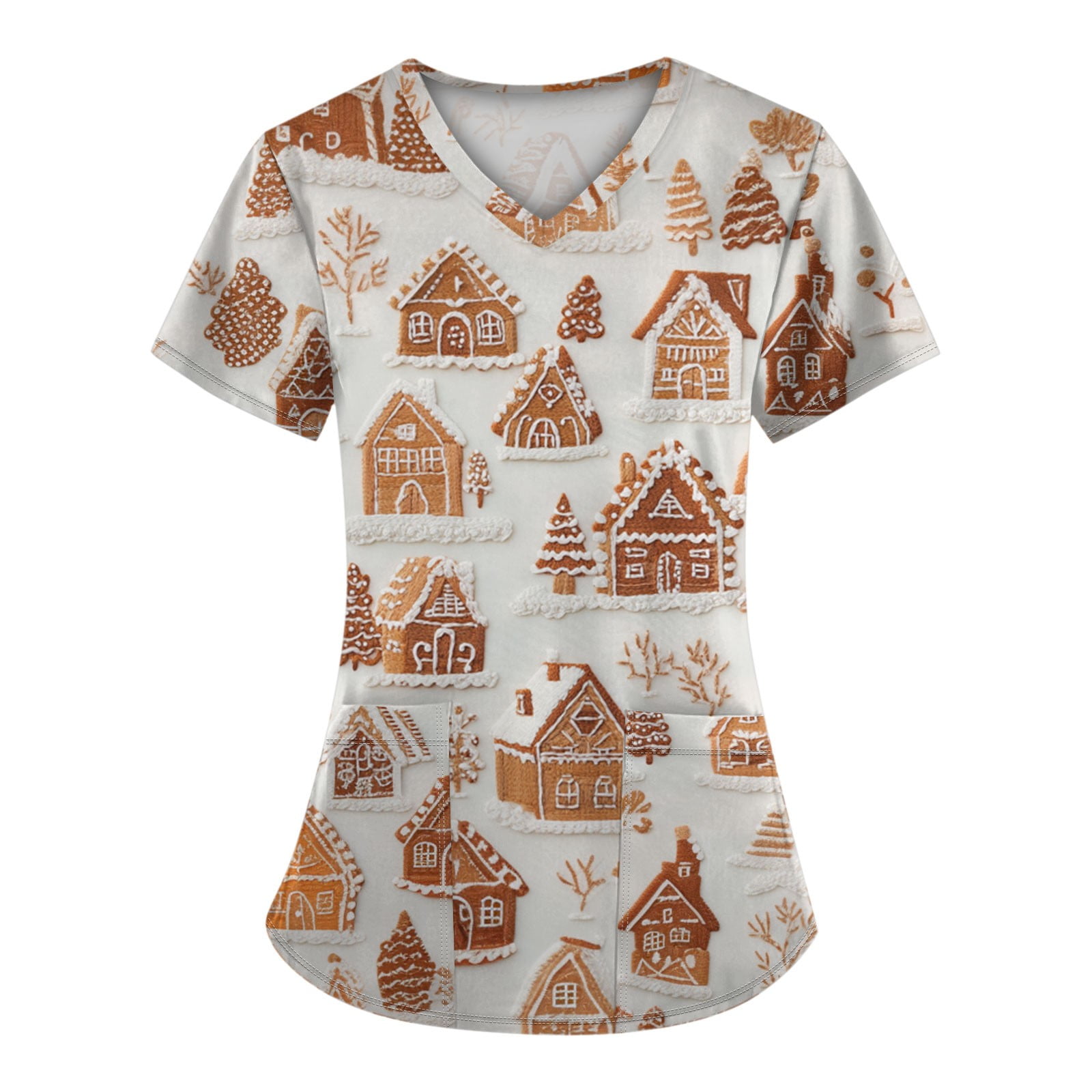 Christmas Scrub Tops Woman Women Christmas Scrubs Xmas Nurse Uniforms ...