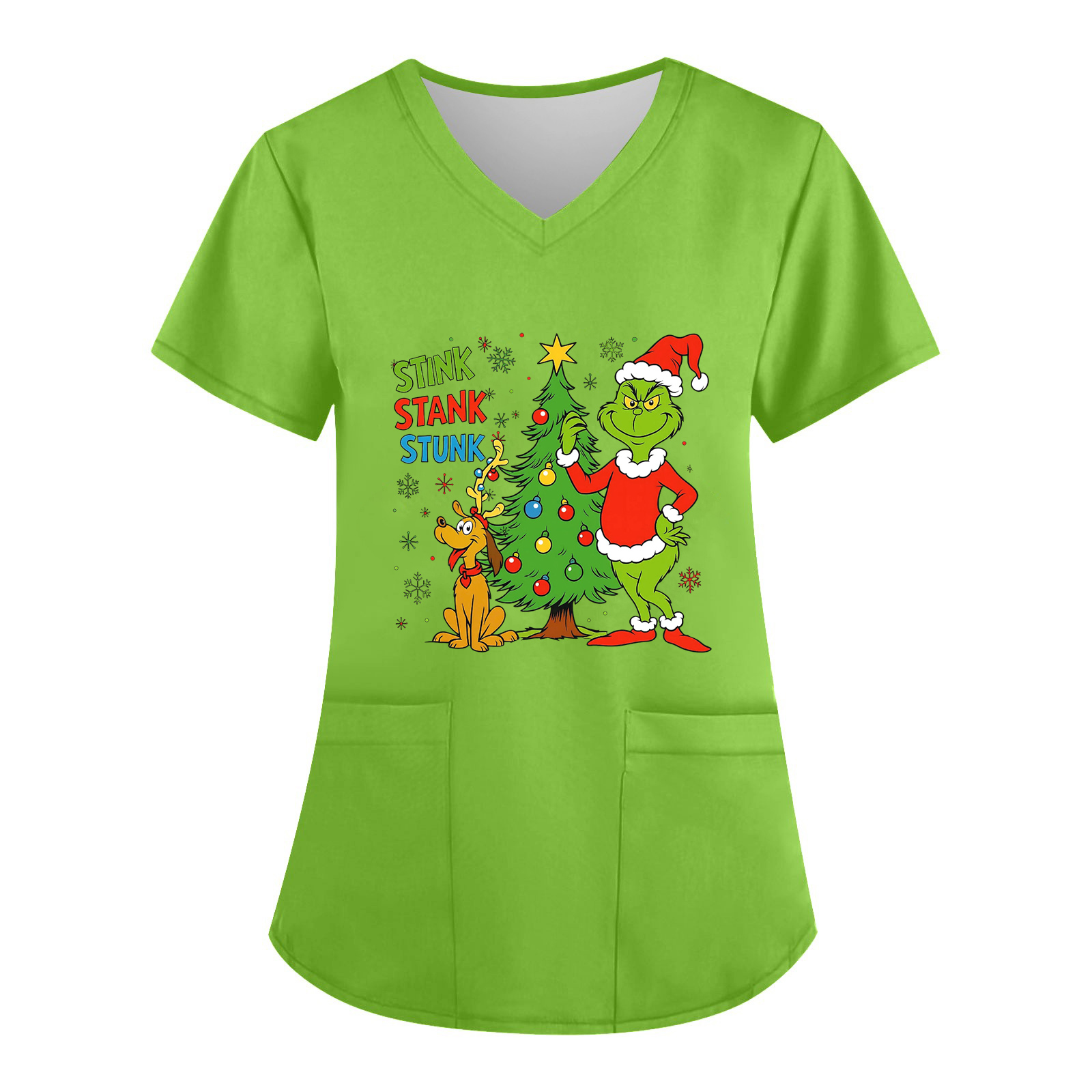 Christmas Scrubs for Women Set Featuring Green, Stylish Scrubs for ...
