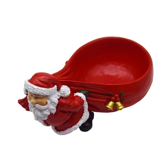 Christmas Sculpture Bowl Santa Claus Statue Storage Resin Material ...