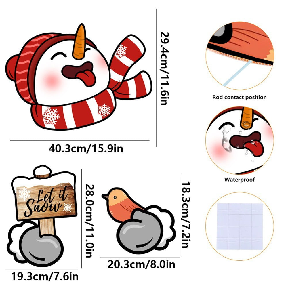 Christmas Season Outdoor Xmas Decor Santa Reindeer Snowman Decor Party ...