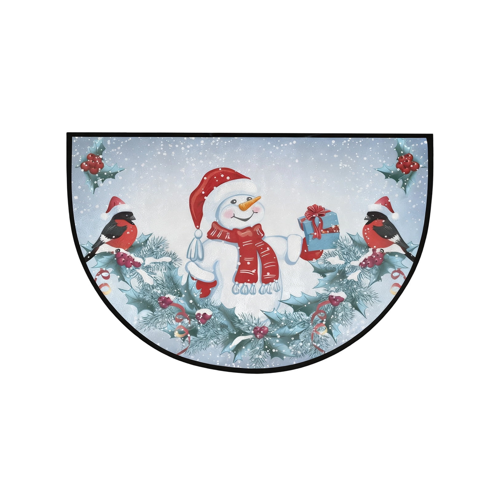 Christmas Semi-Circular Door Mat for Entryway Bathroom Non-Slip ...