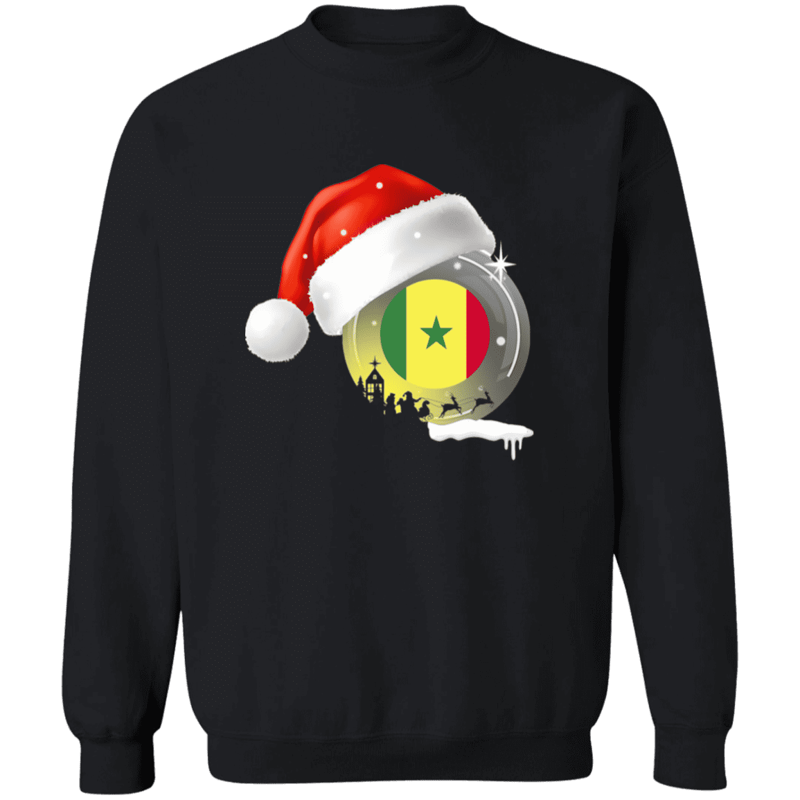 Christmas Senegal Flag With Santa Hat Senegalese Root Proud Souvenir ...