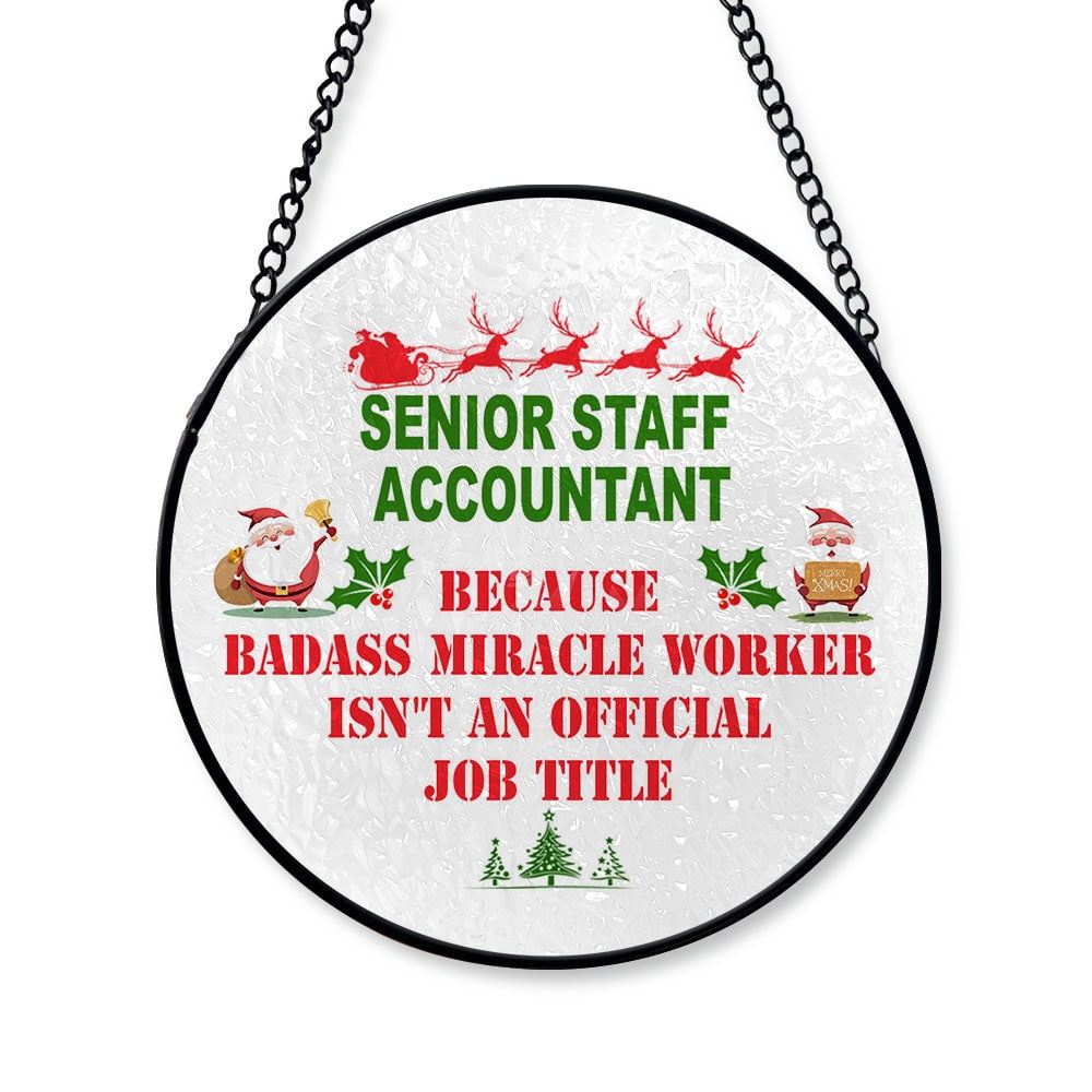 Christmas Senior Staff Accountant Stained Glass Window Hanging 2025 ...