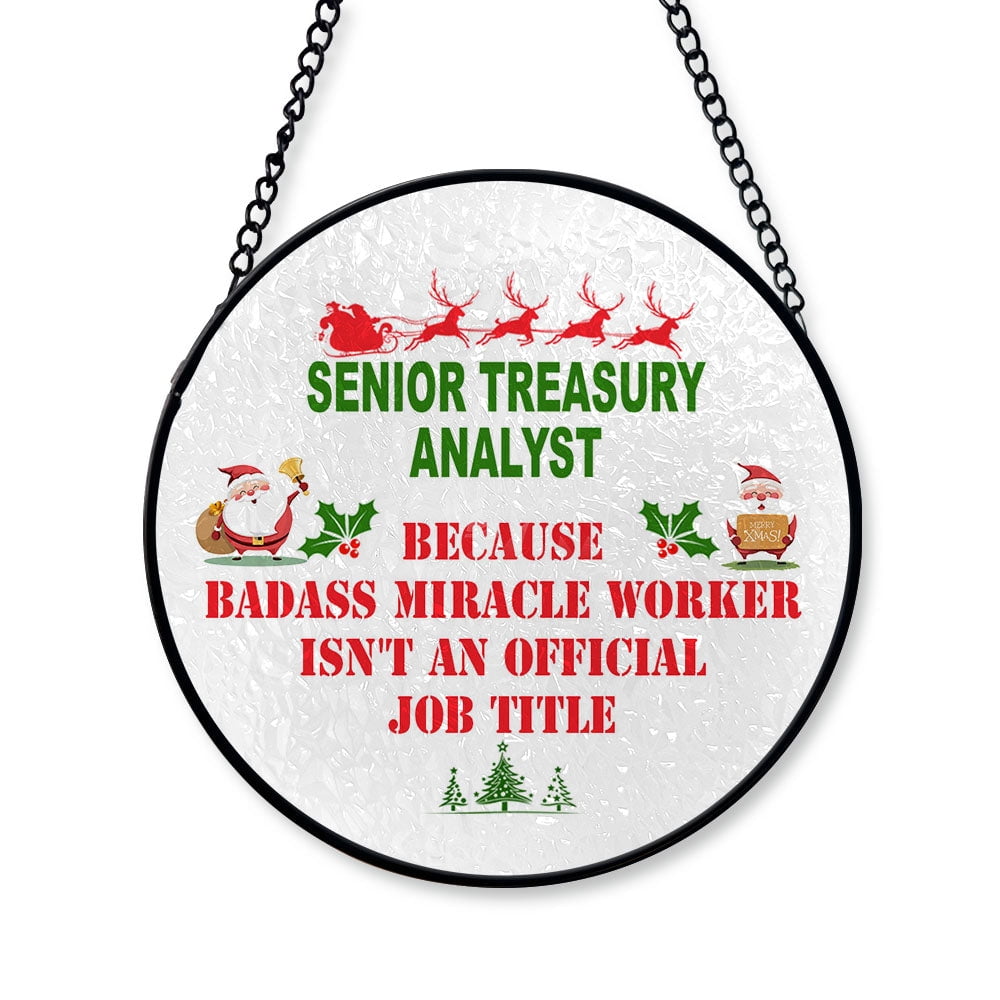 Christmas Senior Treasury Analyst Stained Glass Window Hanging 2025 ...
