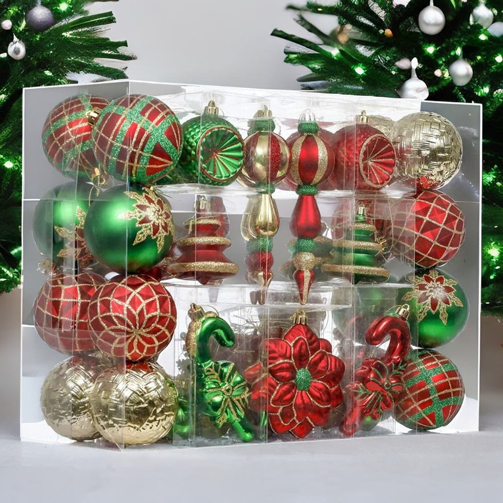 Christmas Sensation Mega Holiday Ornament Set, 108 Unique Baubles ...
