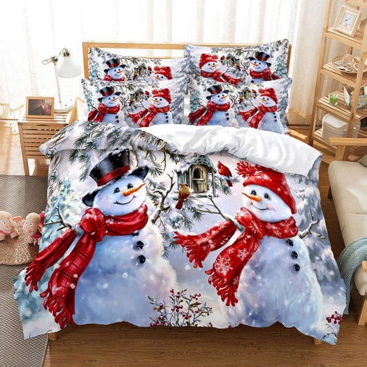 Christmas Series 3D Digital Printing Three-Piece Set 259*228cm Bedding ...