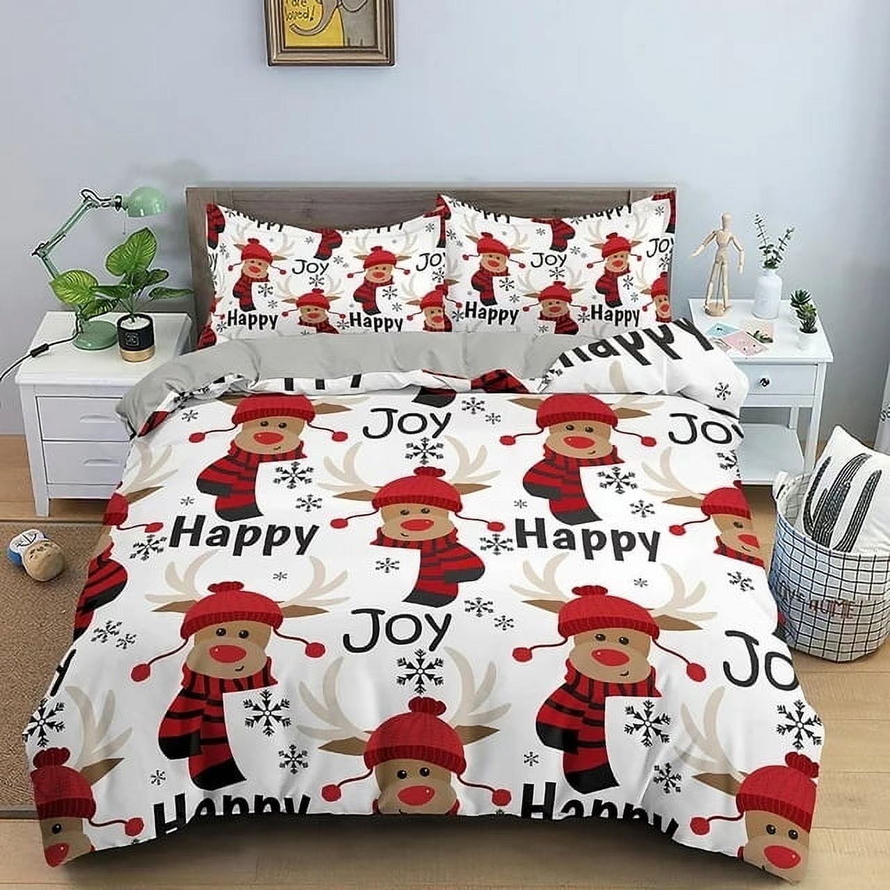 Christmas Series 3D Digital Printing Three-Piece Set 259*228cm Bedding ...