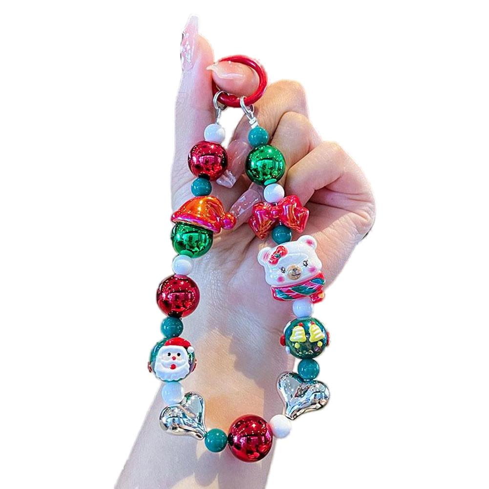 Christmas Series Hand-painted Bead String 15cm Resin Santa Eik Bear ...