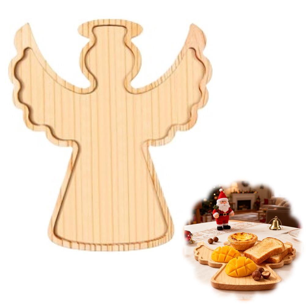 Christmas Serving Platters Christmas Tree and Stocking Shaped Wooden ...