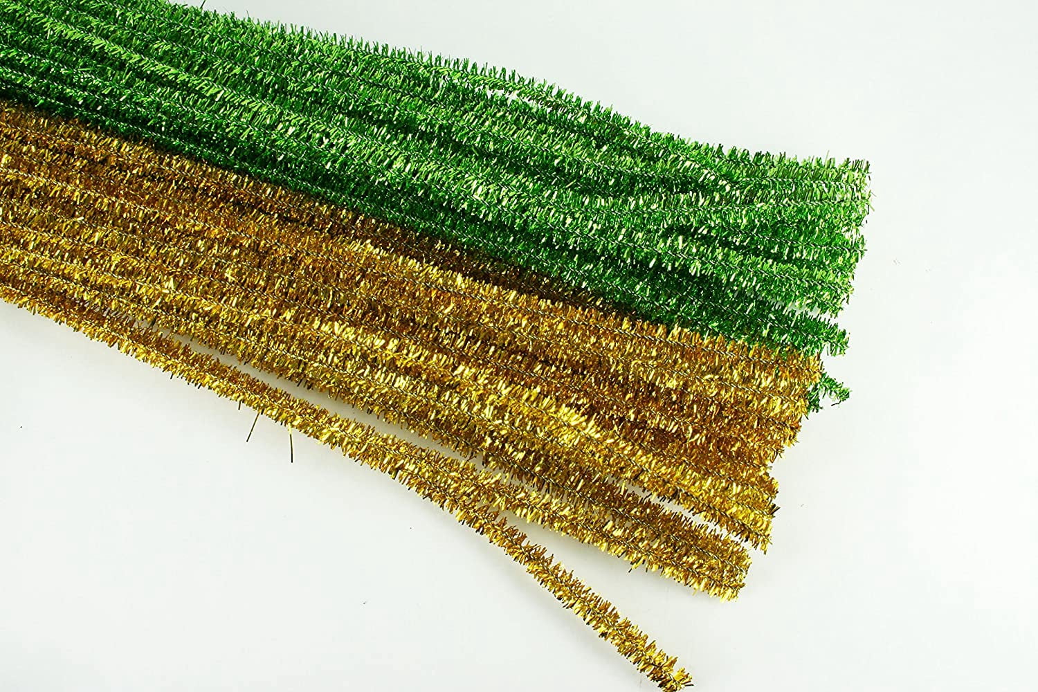 Christmas Set of 100 Metallic Tinsel Pipe Cleaners for Kids Crafts ...