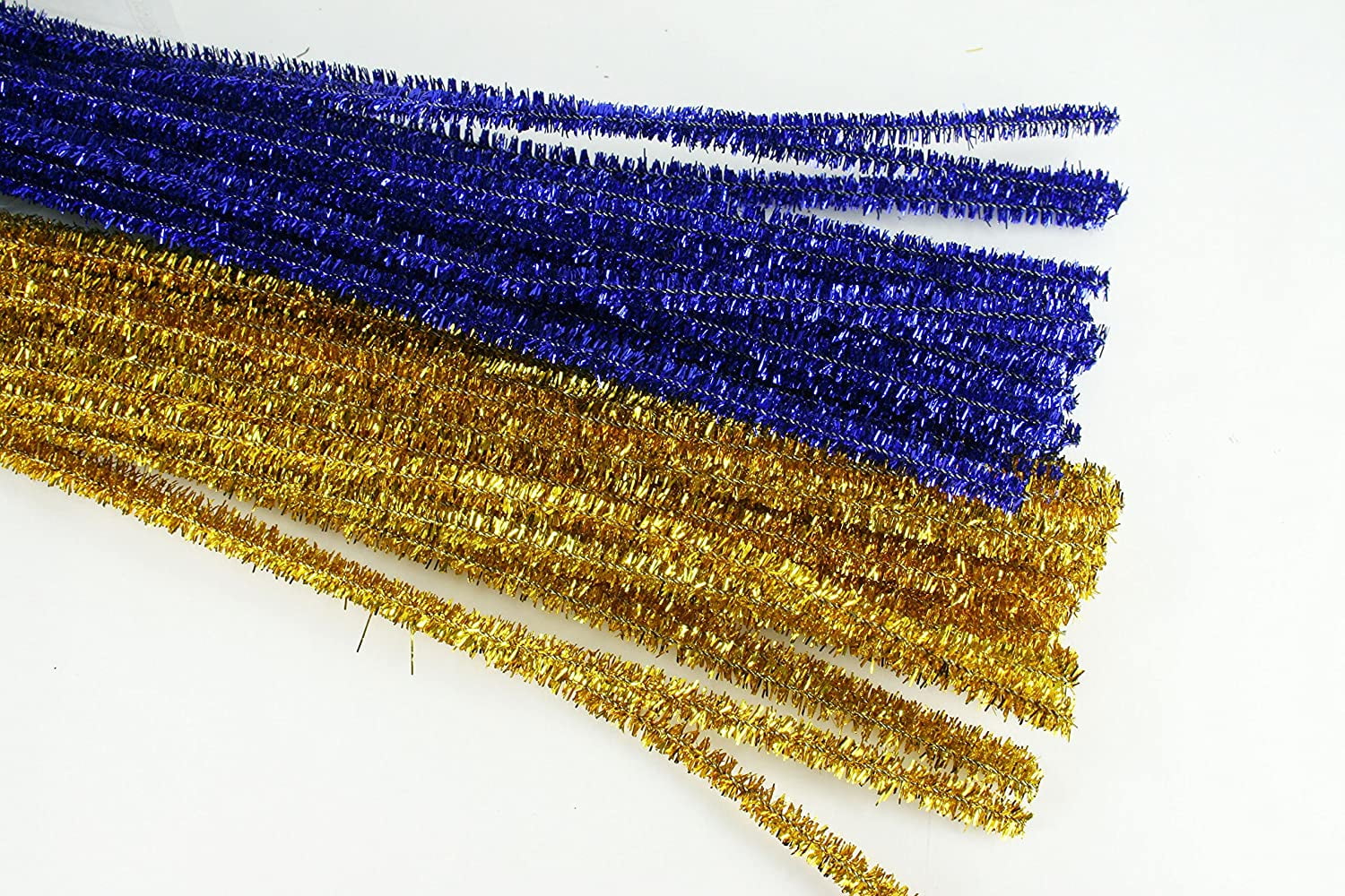 Christmas Set of 100 Metallic Tinsel Pipe Cleaners for Kids Crafts ...