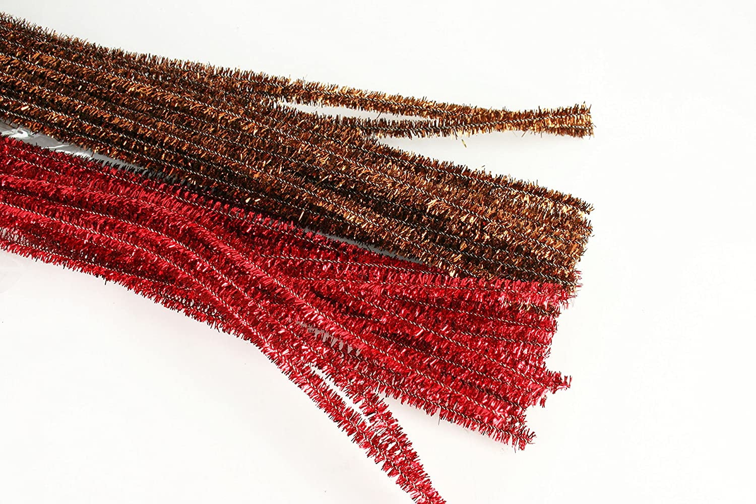 Christmas Set of 100 Metallic Tinsel Pipe Cleaners for Kids Crafts ...