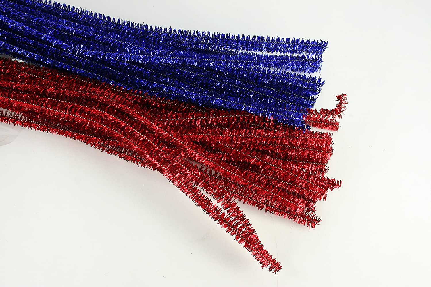 Christmas Set of 100 Metallic Tinsel Pipe Cleaners for Kids Crafts ...