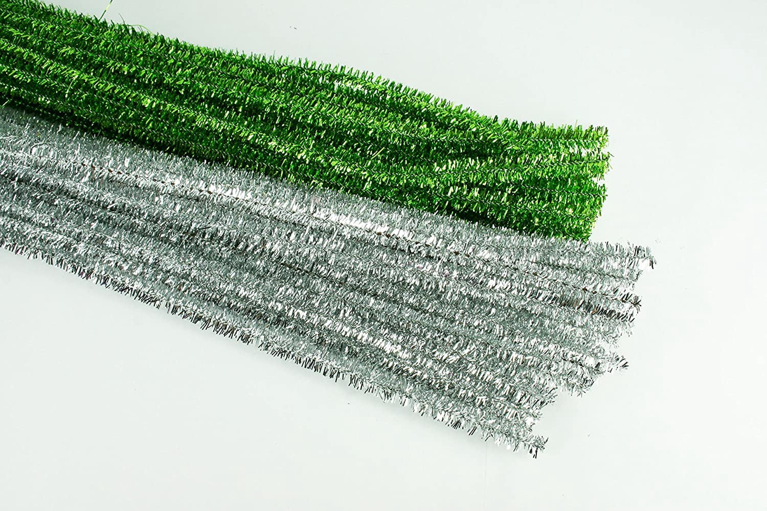Christmas Set of 100 Metallic Tinsel Pipe Cleaners for Kids Crafts ...