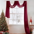 Christmas Sheer Window Scarf Valance Extra Long Topper Window Treatment ...