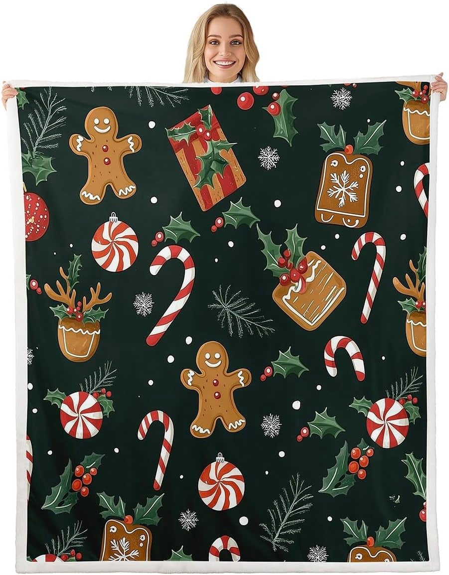 Christmas Sherpa Blanket Baby 30"x40" Cone Fleece Throw Blanket for Bed ...