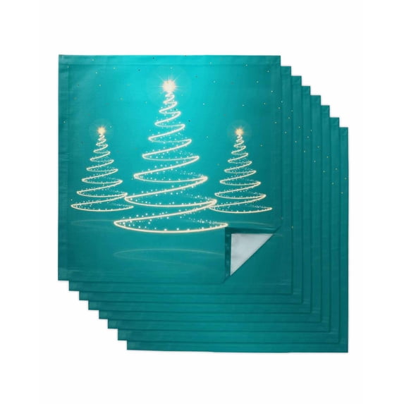 Christmas Shinny Tree Cloth Napkins Set of 8 Reusable Dinner Napkins ...