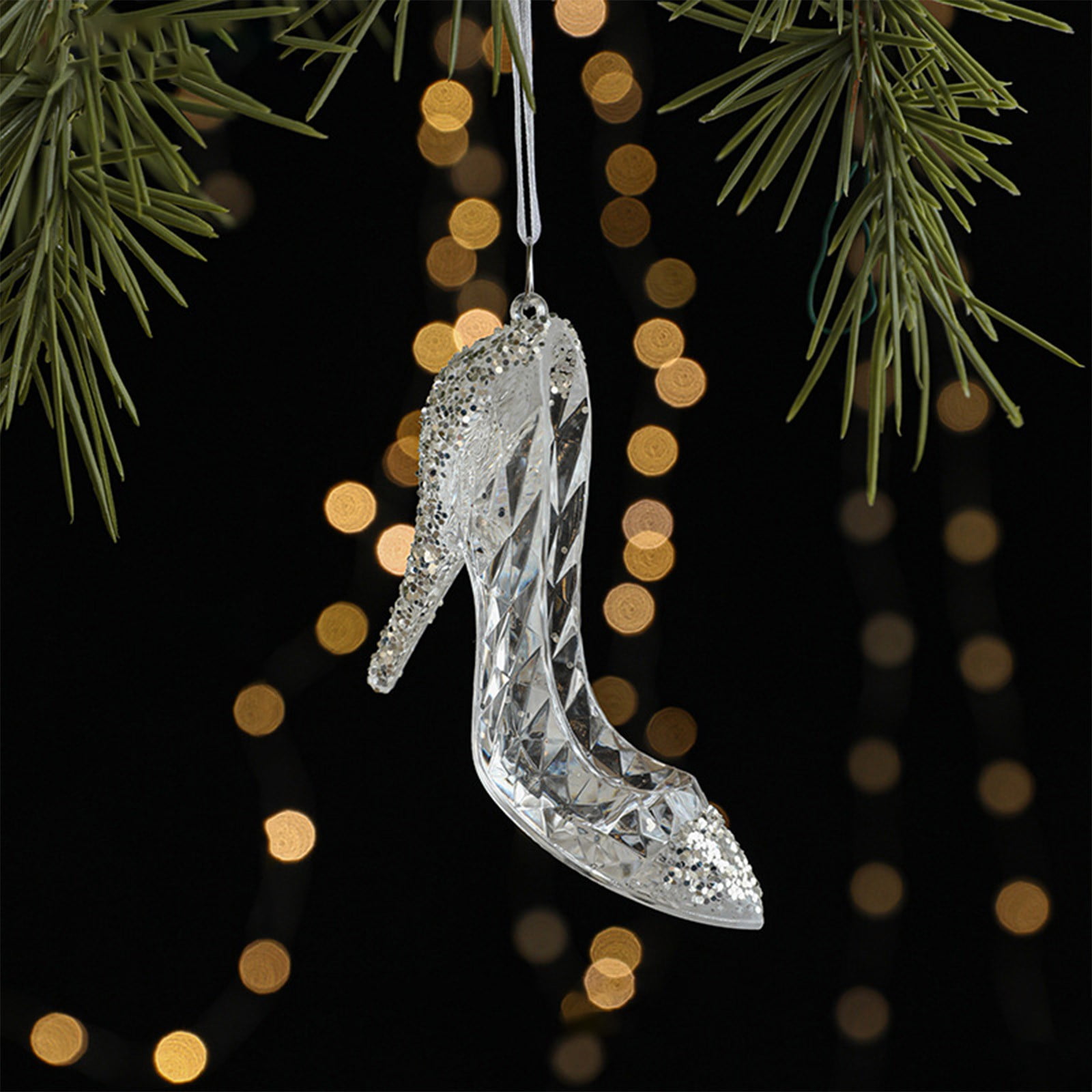 Christmas Shiny Pendant Ornament Plastic Tree Decoration DIY Holiday ...