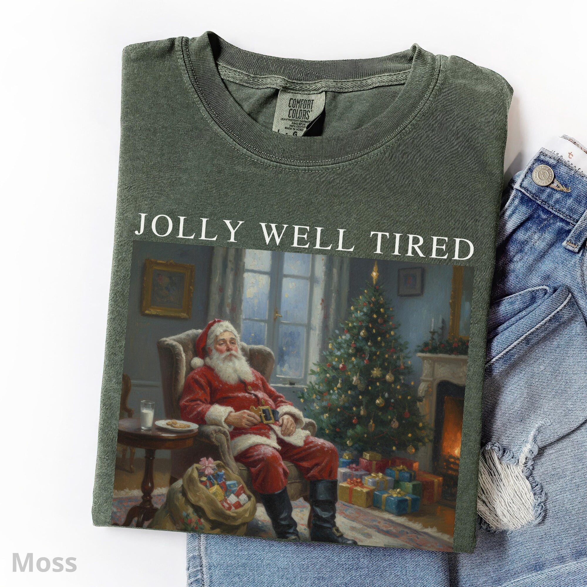 Christmas Shirt 100 Cotton Unisex Funny Santa Art Meme Shirt Jolly Well ...