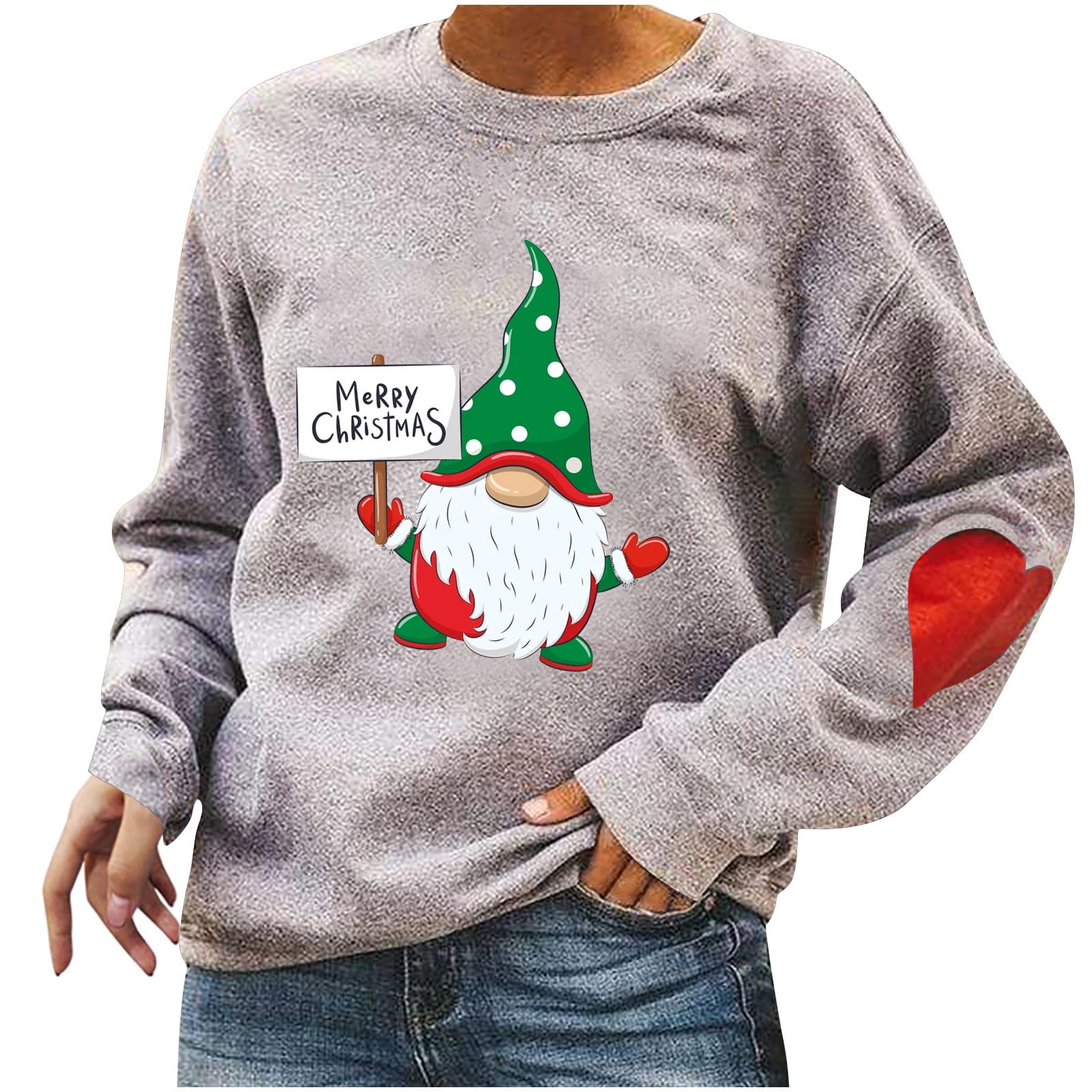 Christmas Shirts Women Plus Size Women Long Sleeve Rround Neck