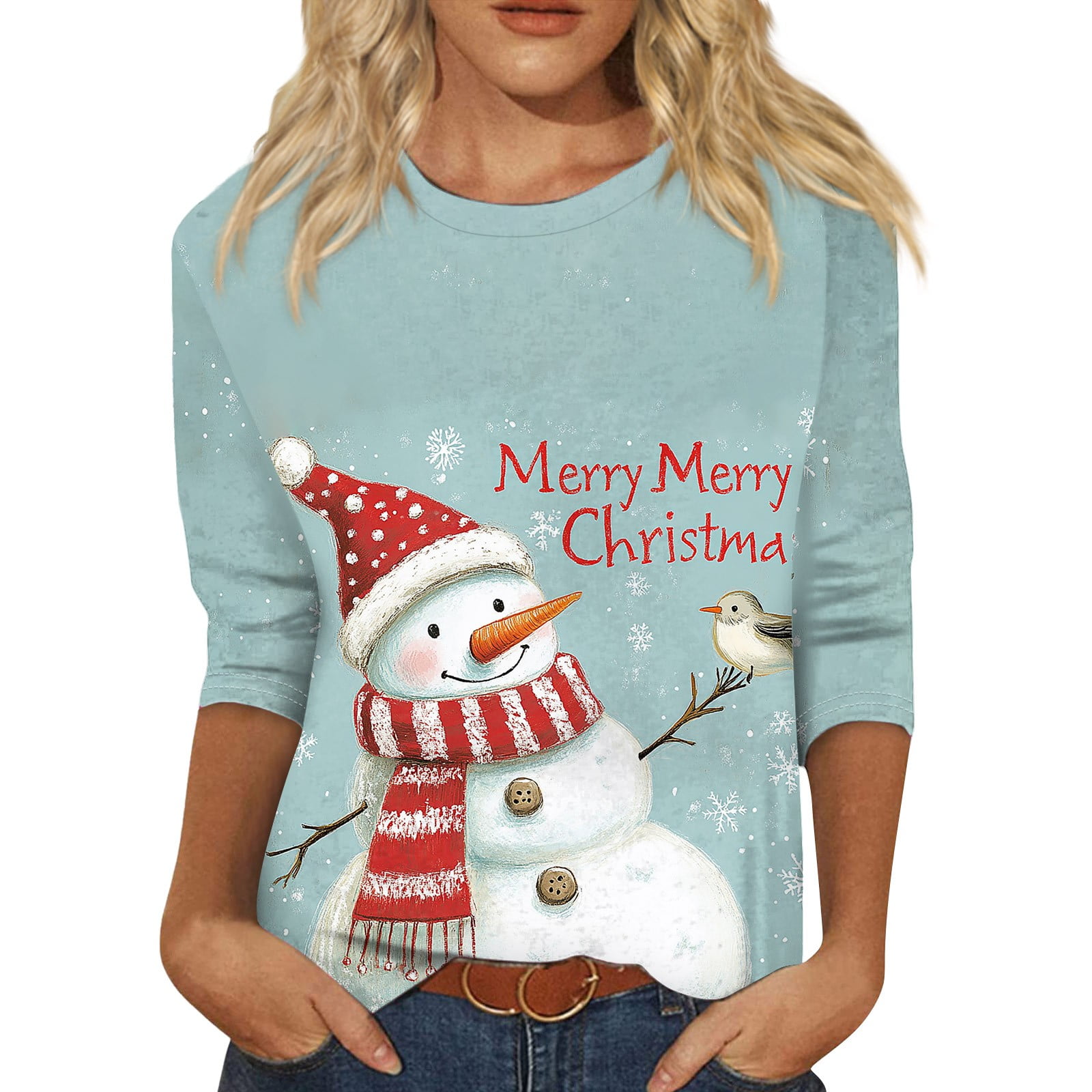Christmas Shirts for Women Womens Christmas Tops Cute Xmas Printed ...